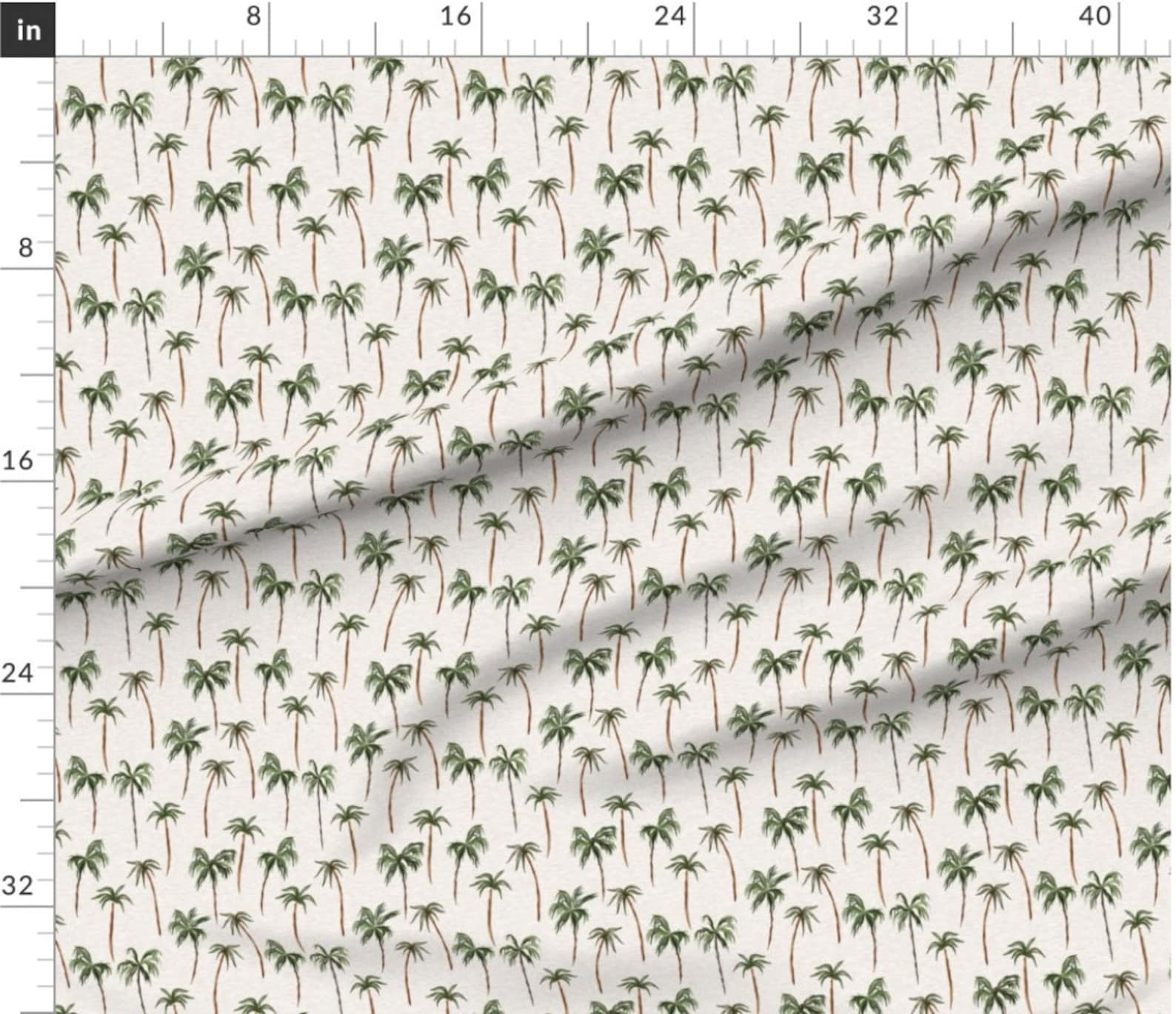 Watercolor Palm Trees Fabric by the Yard. Quilting Cotton, Sateen ...
