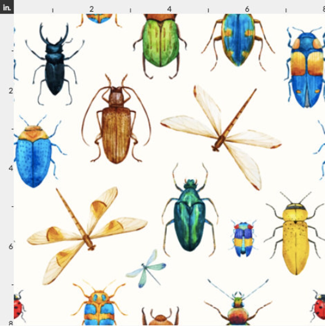 Bug and Insects Fabric by the Yard. Quilting Cotton Organic | Etsy