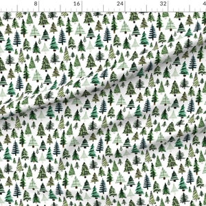 Pine Trees Fabric by the Yard. Quilting Cotton, Poplin, Organic Knit ...