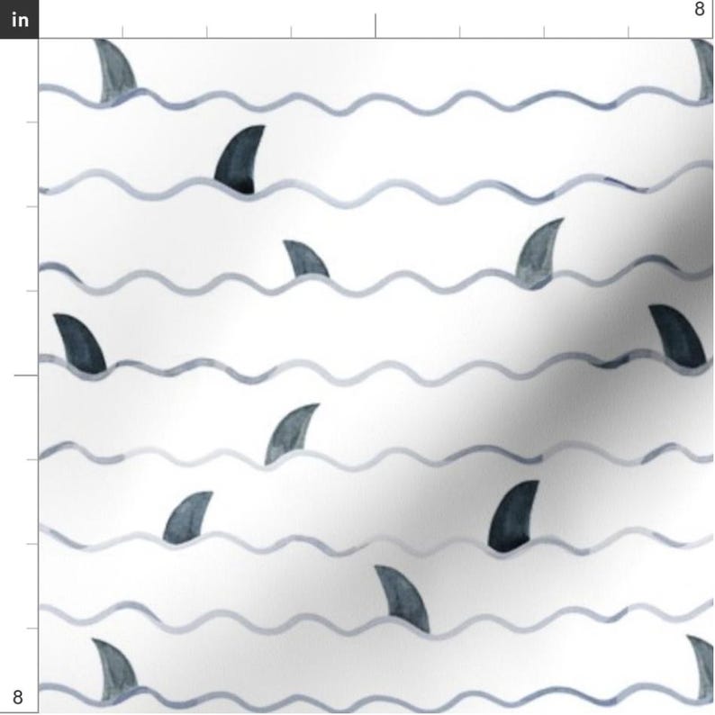 Shark Fin Fabric by the Yard. Summer Boy, Gender Neutral, Sharks, Jaws ...