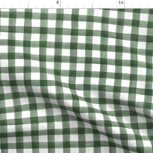 Woodland Dark Green Buffalo Check Plaid Fabric by the Yard. Quilting ...