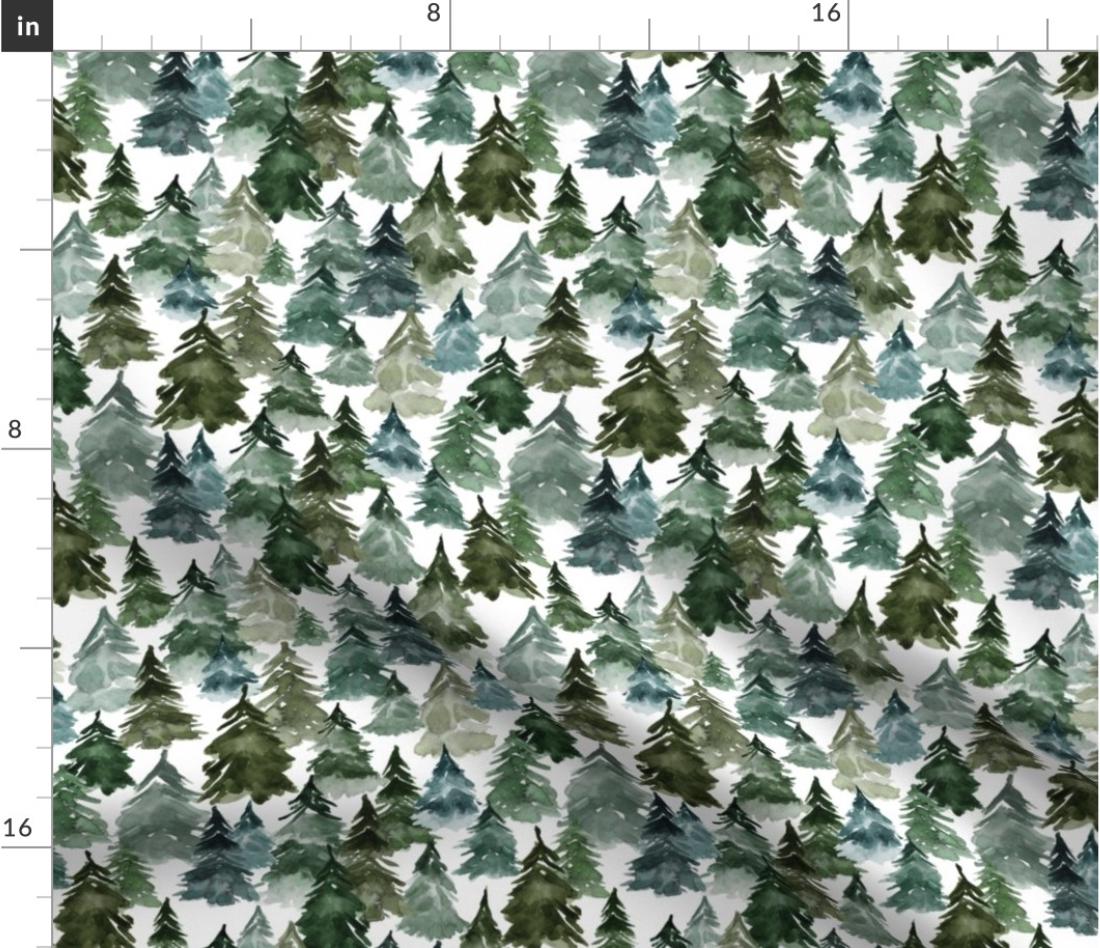 Woodland Tree Fabric by the Yard. Quilting Cotton, Organic Knit, Minky ...