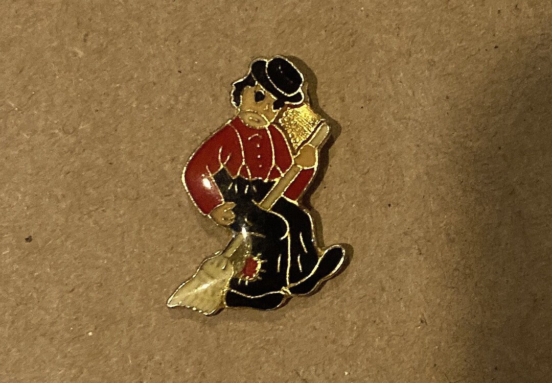 Rodeo Clown Hobo With Broom Retro Enamel Pin Country Bull Riding ...