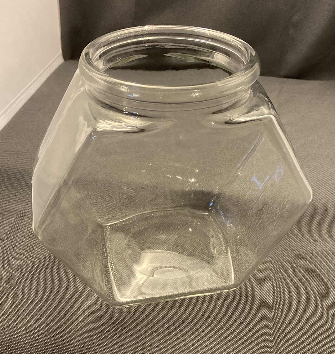 Vintage Classic GLASS Hexagon Fish Bowl Fishbowl Clear Beautiful ...