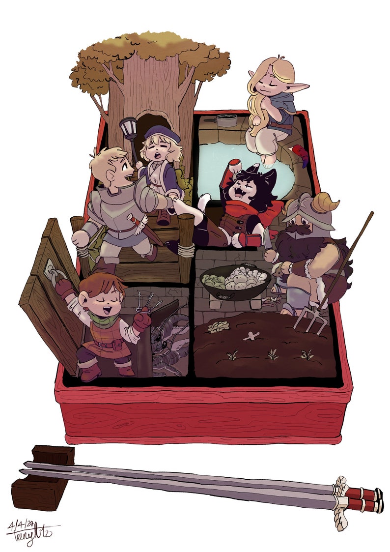 Dungeon Meshi Print - Etsy