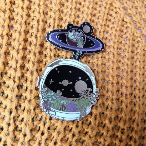 Black Cat Enamel Pin Space Lover Starry Eyes Cat Space Pin | Etsy