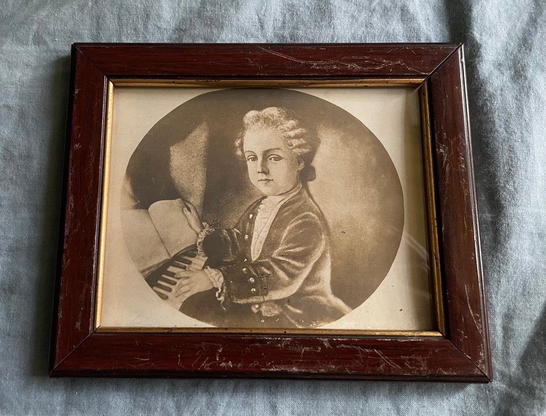 Old Wooden Frame With Photo - Depiction of Mozart - Etsy