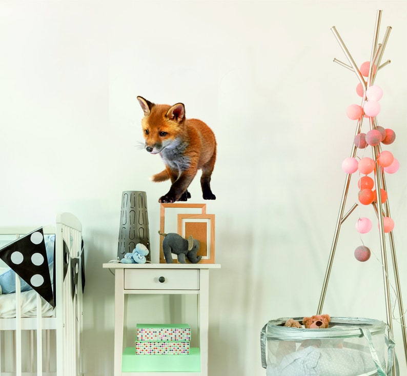 Décor de mur de renard de pièce d’enfants petit décalque de renard vrai ...