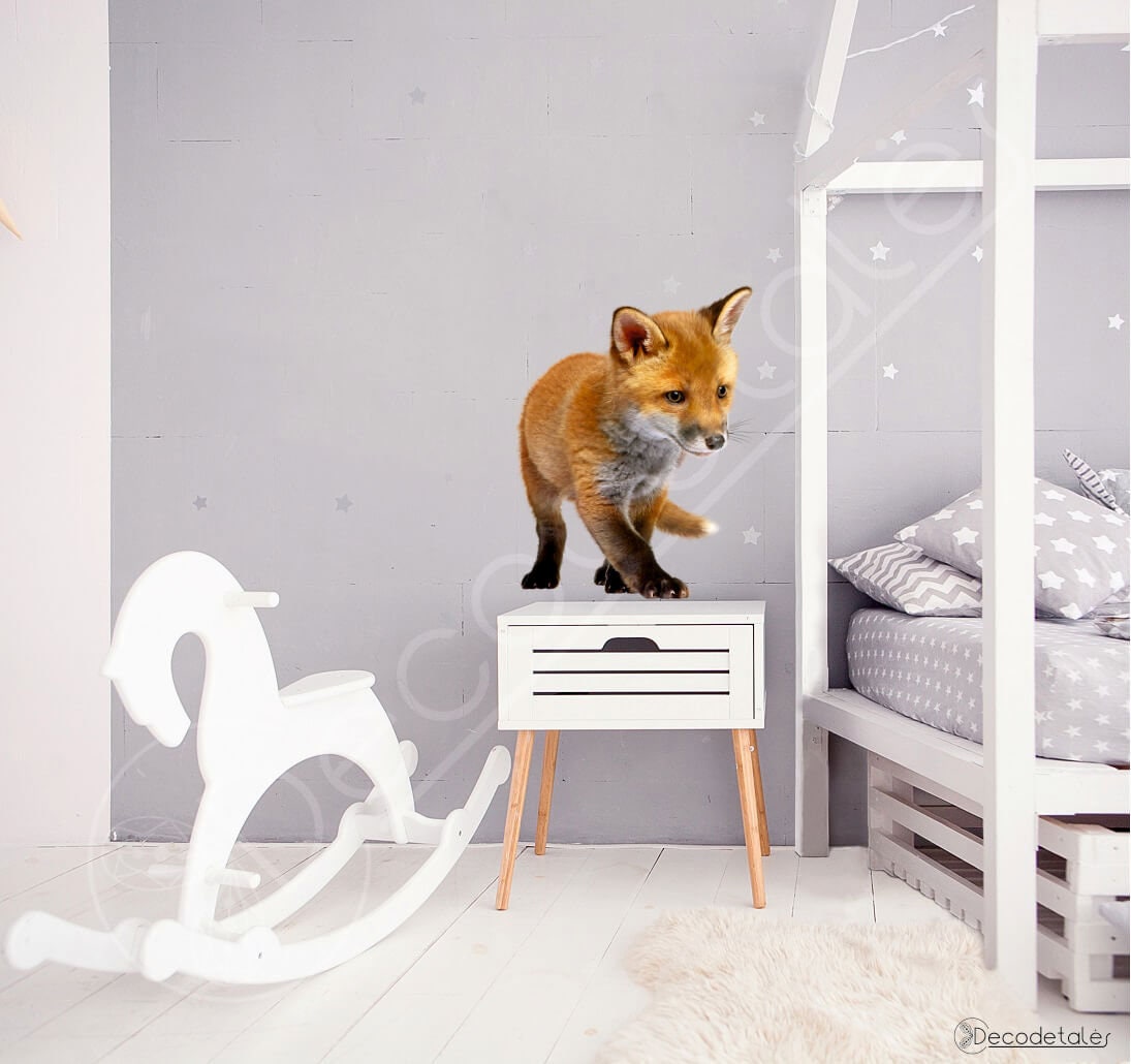 Kids Room Fox Wall Decor Little Fox Decal Real Like Fox Wall - Etsy