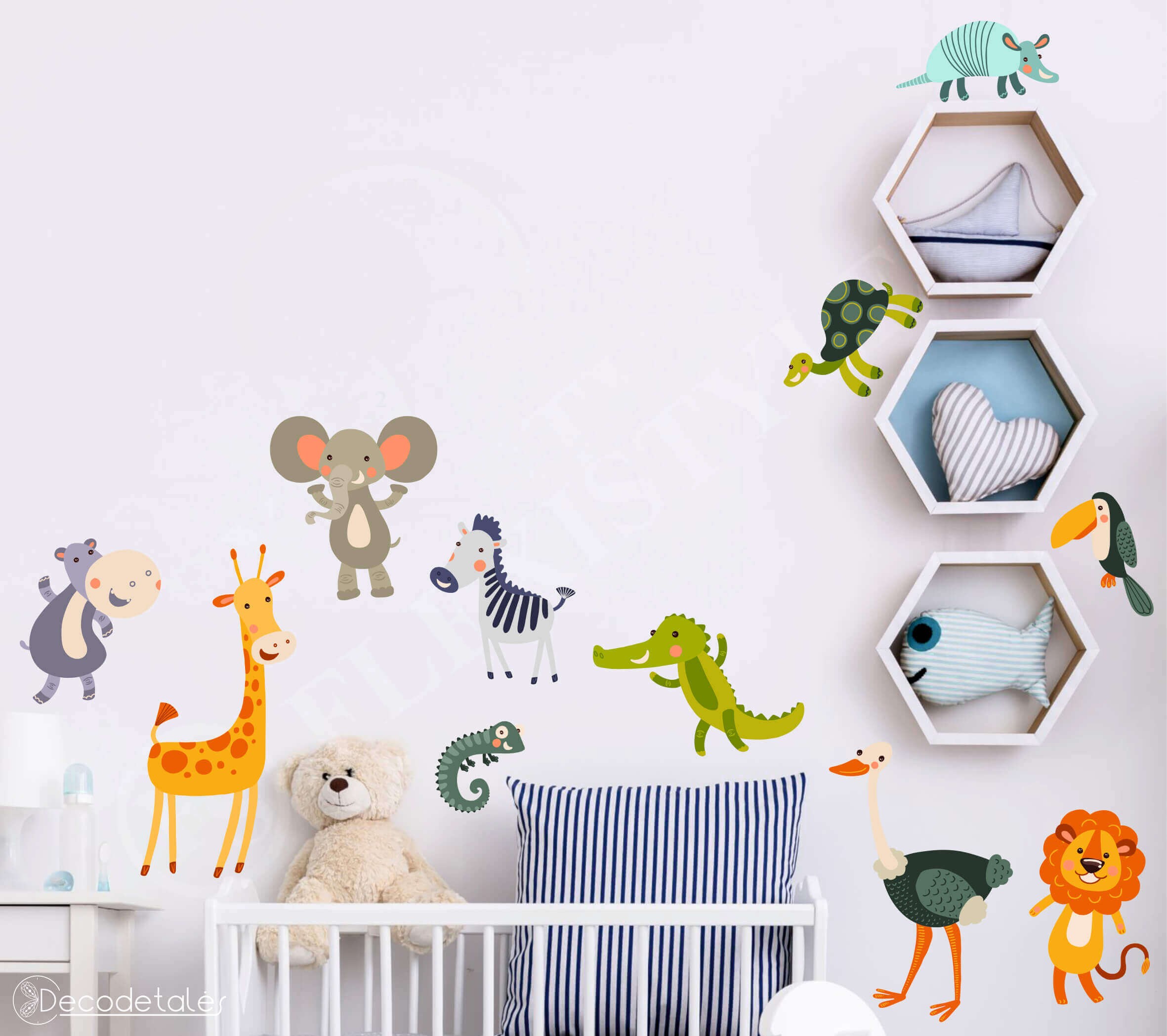 Safari Animals Decal Set of 11 Zoo Animals Elephant Giraffe - Etsy
