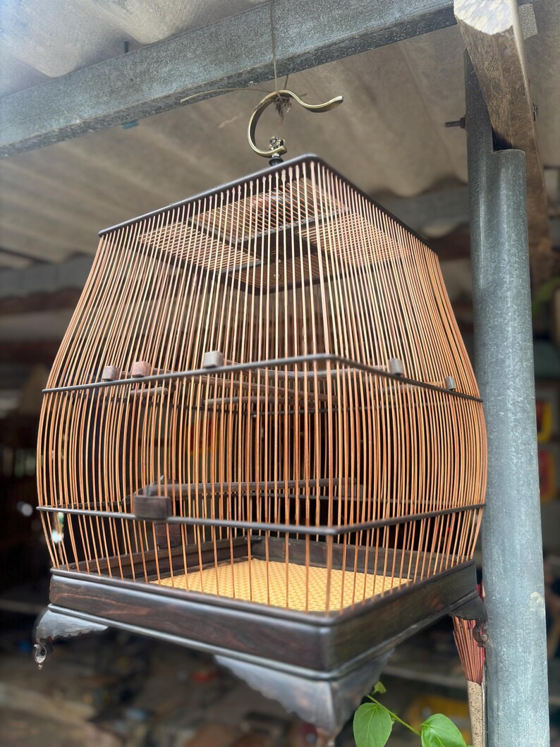 Wooden Bird Cage | Traditional Vietnamese Birdhouse | Decorative Finch ...