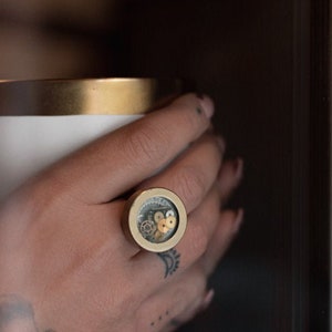 Watch Gears Ring, Vintage Steampunk, Real Watch Gears and Made Retro ...