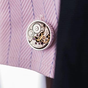 Real Watch Cufflinks, Unique Steampunk Gift, Vintage Real Watch ...
