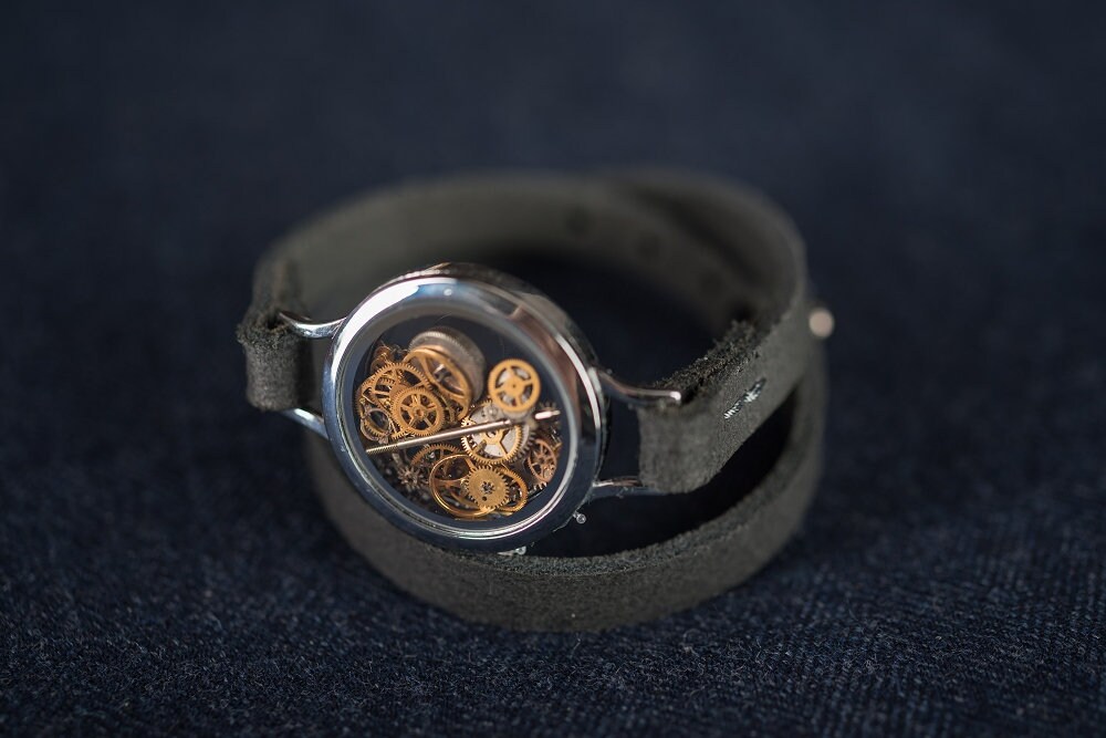 Ladies bracelet watch movements gear bracelet with grey | Etsy