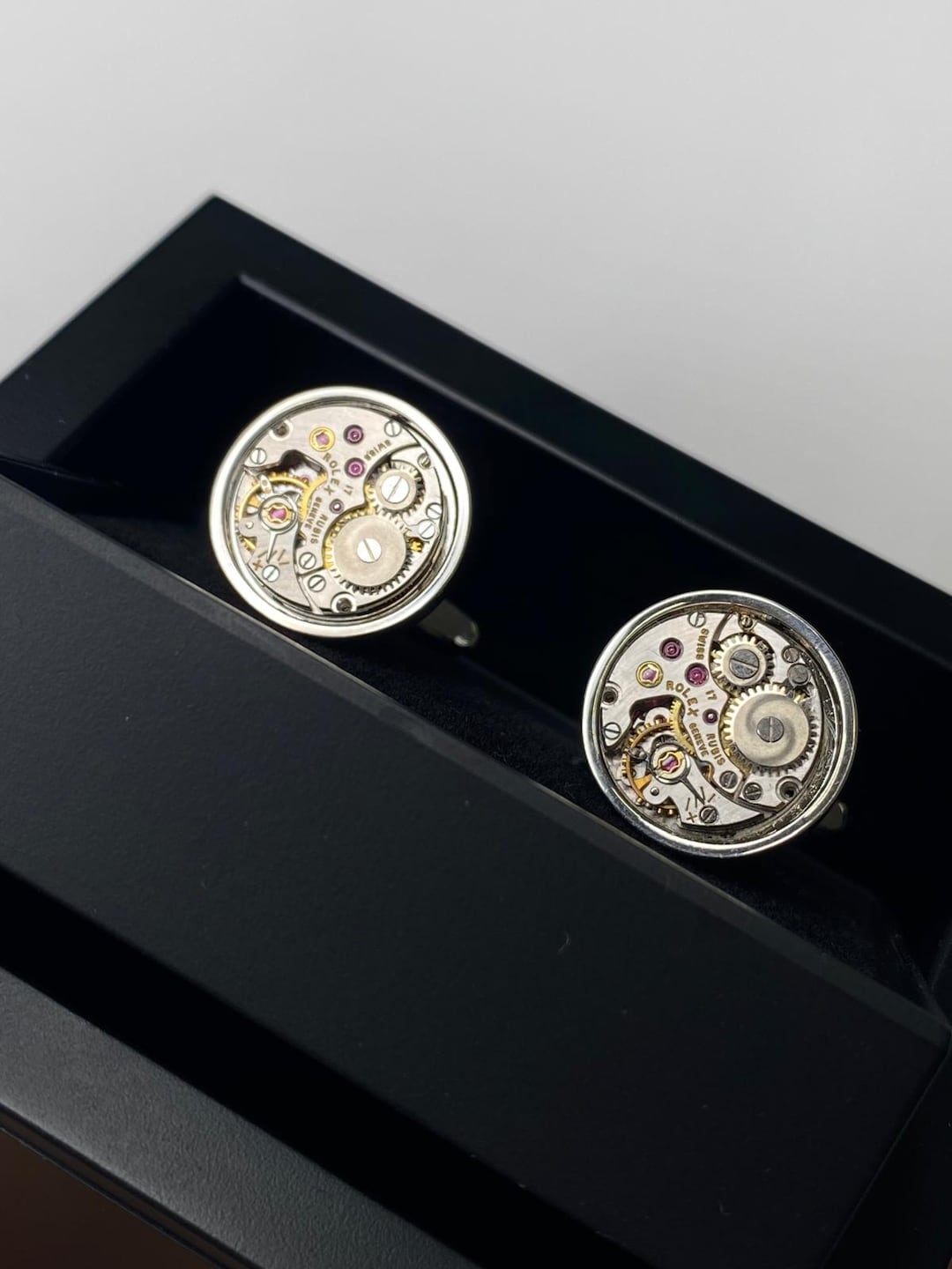 Cufflinks Made With Genuine Non-working Real Rolex Movements 1400 Round ...