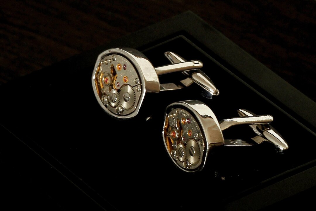 Cufflinks Made With Seiko Watch Movements, Unique Steampunk Gift ...