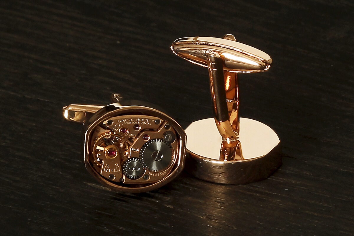 Cufflinks Made With Genuine Non-working Real Omega Movements Different ...