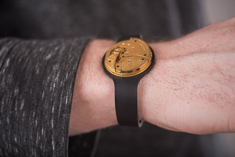 Bracelet made from real pocket watch movement and genuine | Etsy