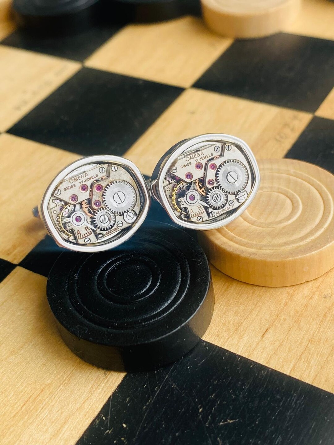 Cufflinks Made With Genuine Omega Movements, Real Omega Watch Movement ...