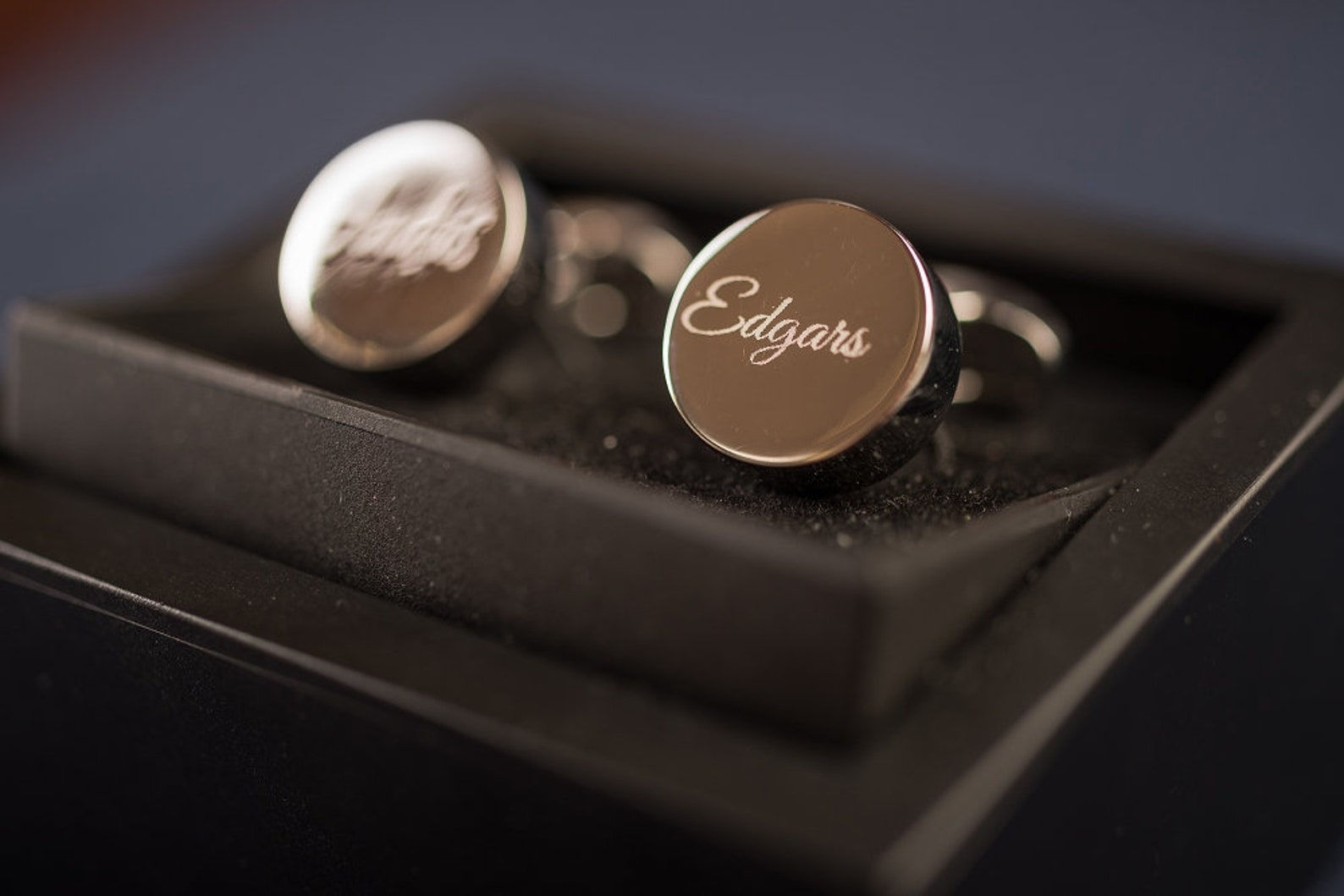 Personalized Metal Engraved Silver Cufflinks Vintage | Etsy