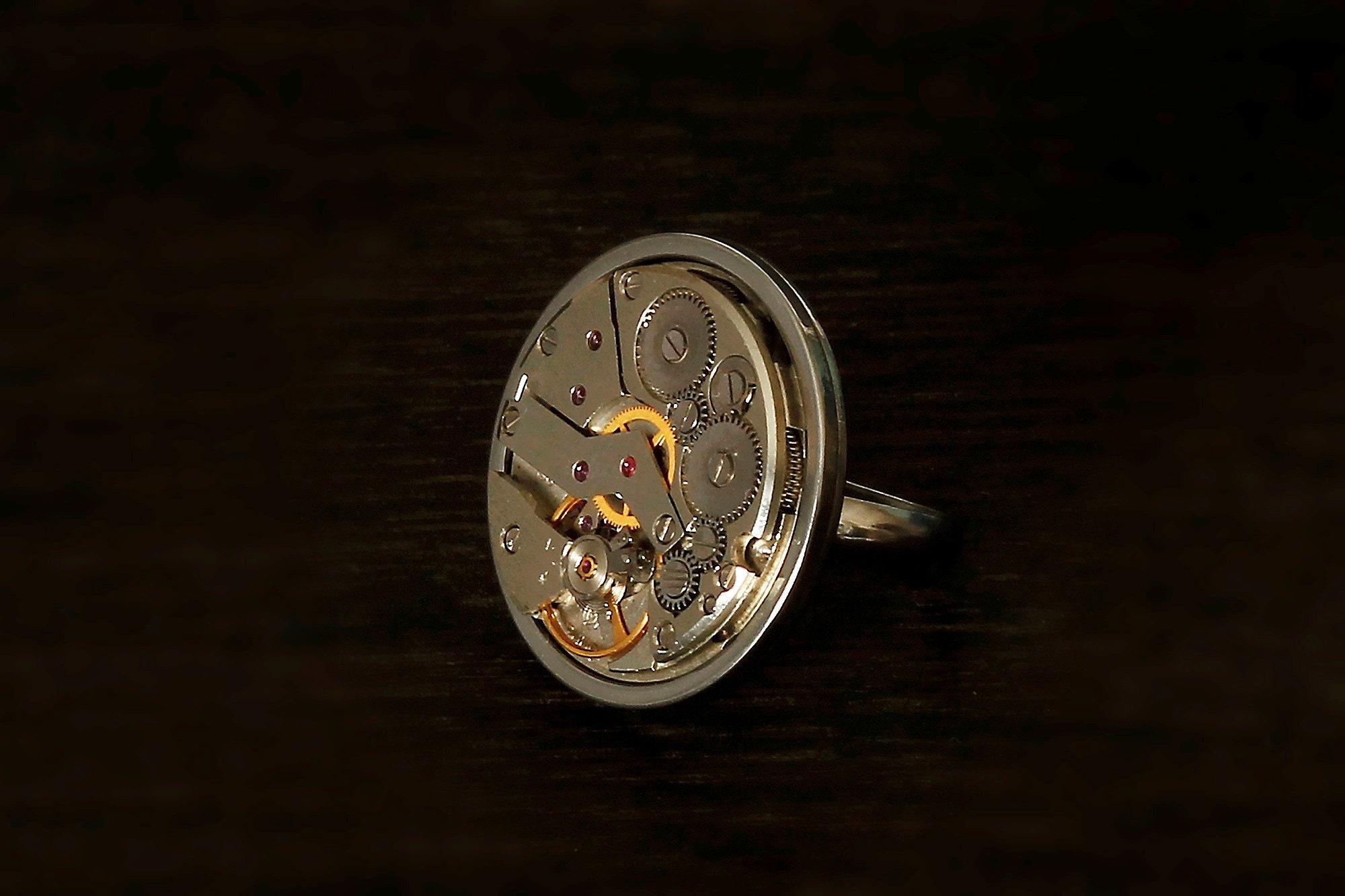 Real Watch Movement Ring Bezel 25mm Vintage Steampunk Hand - Etsy UK