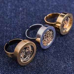 Watch Gears Ring, Vintage Steampunk, Real Watch Gears and Made Retro ...