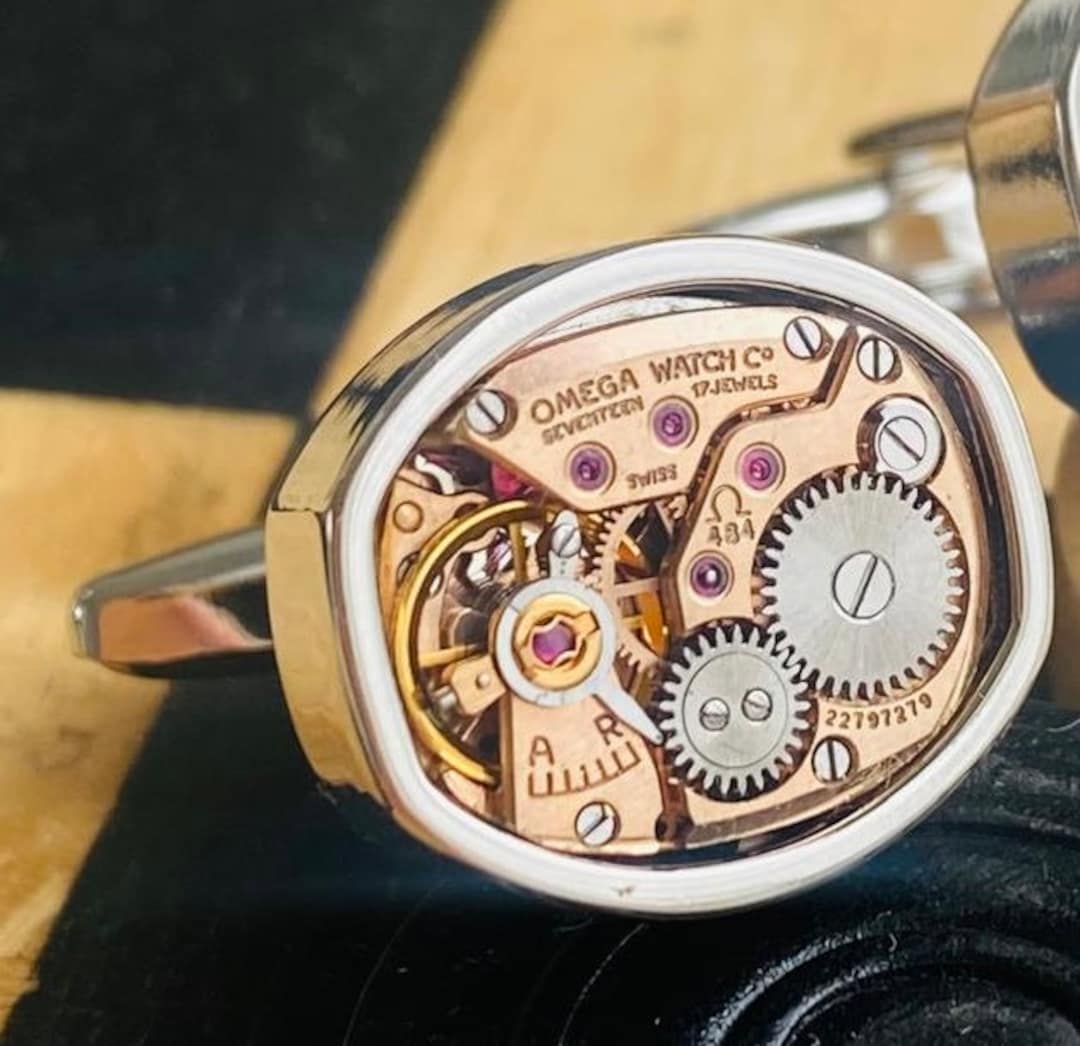 Cufflinks Made With Genuine Omega Movements, Real Omega Watch Movement ...