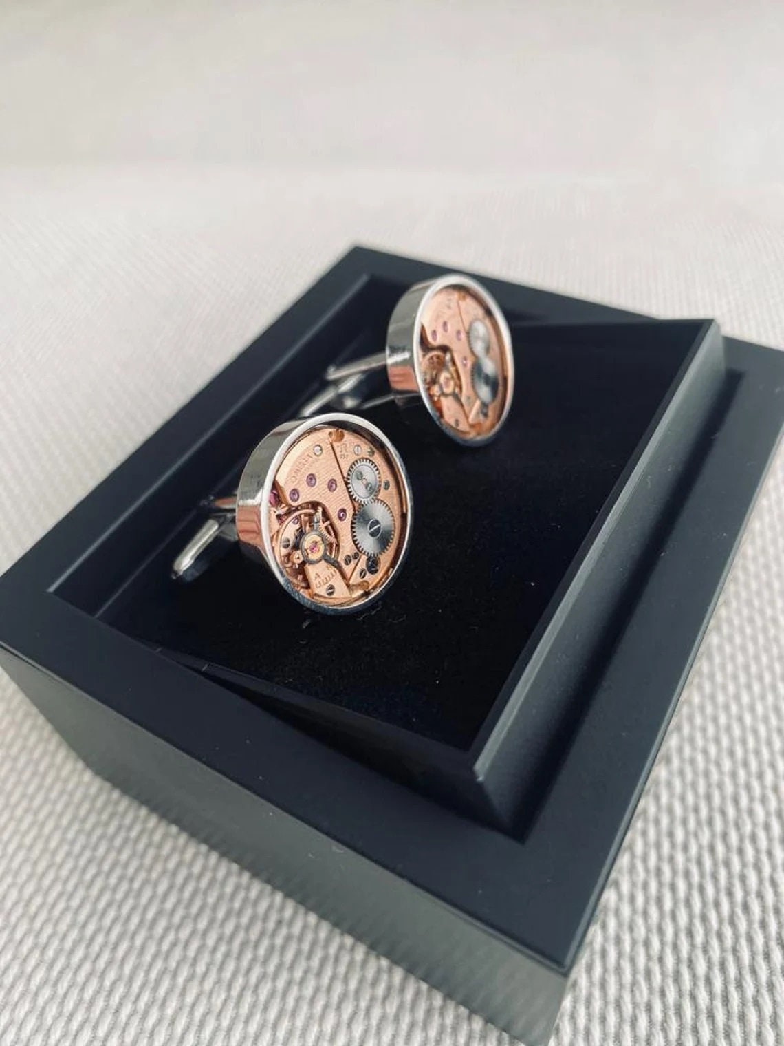 Cufflinks Made With Genuine Non-working Real Omega Movements Different ...