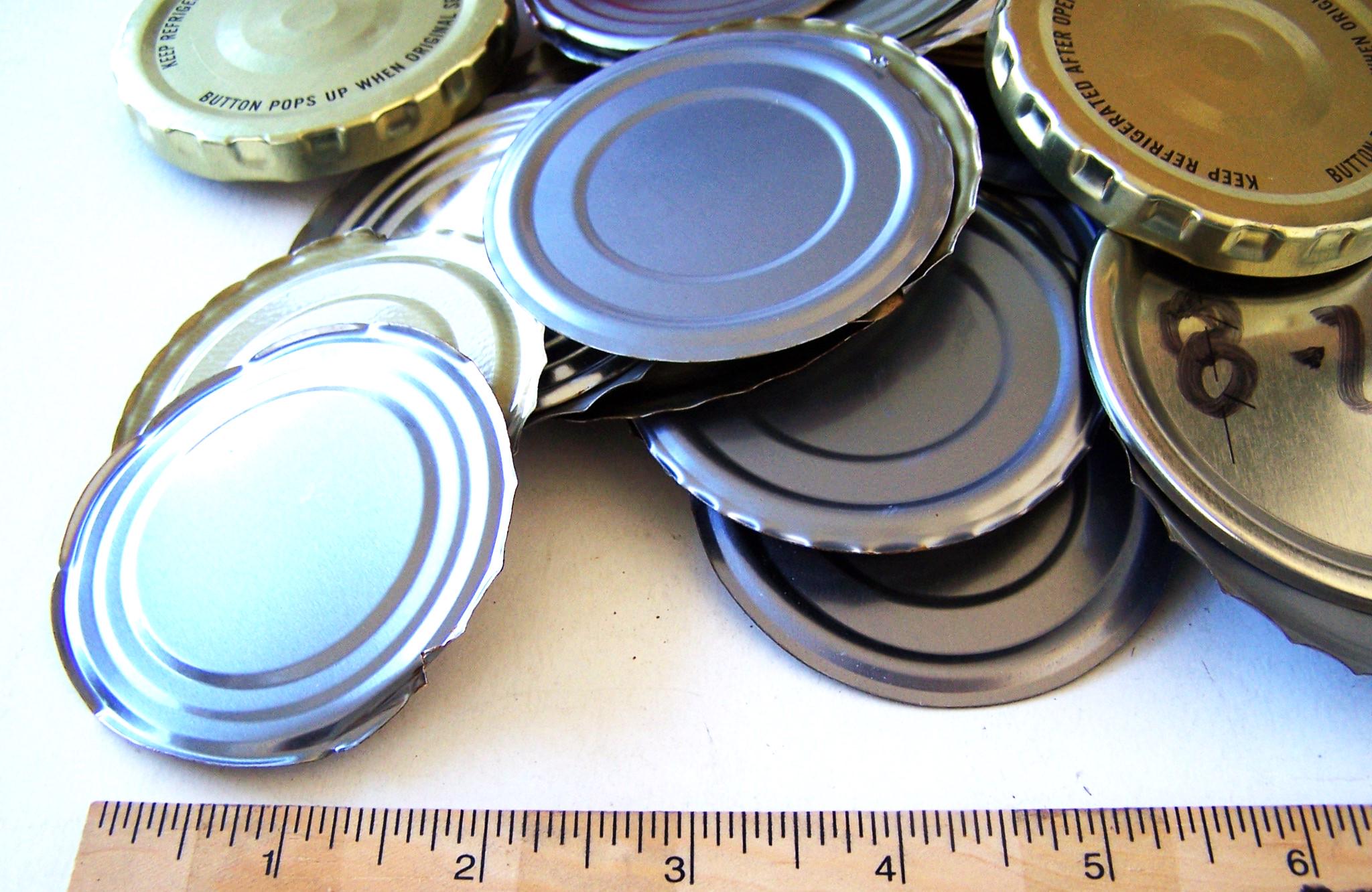 Round Metal Food Can Lids Lot of 50, Metal Art and Craft Supply ...