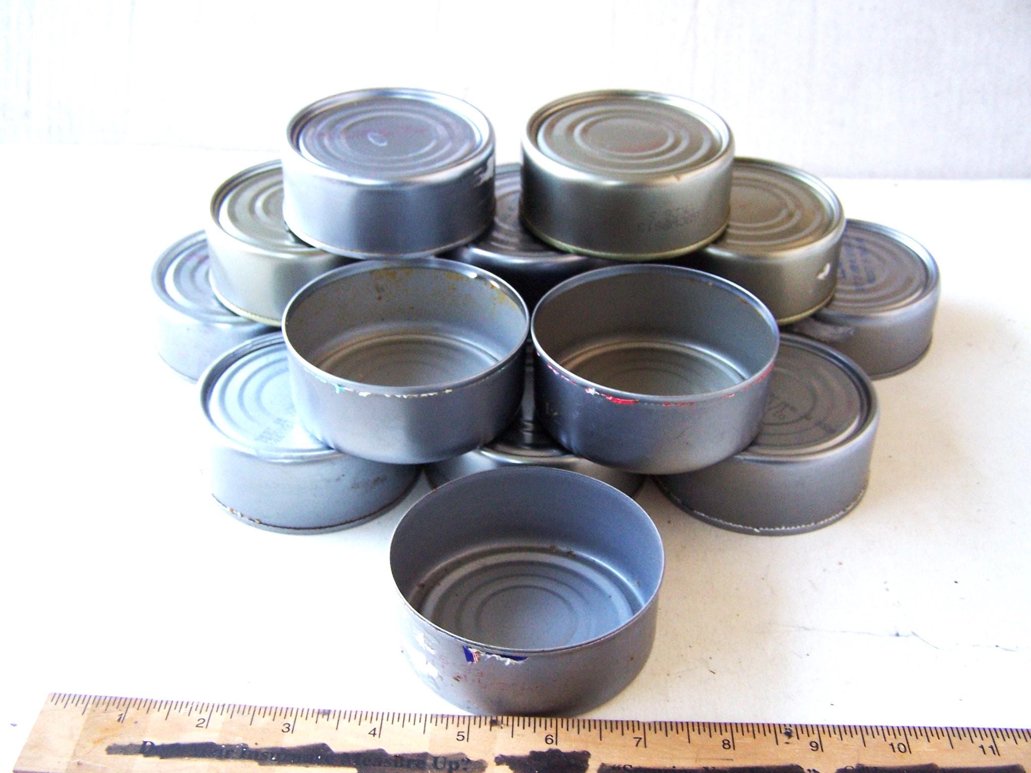 Steel or Tin Cans Set of 15, Empty Tuna Fish Cans, Empty Candle Holders ...