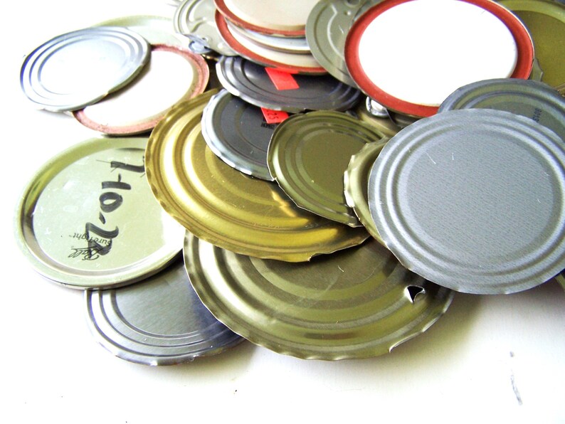 Round Metal Food Can Lids Lot of 100, Metal Art and Craft Supply ...