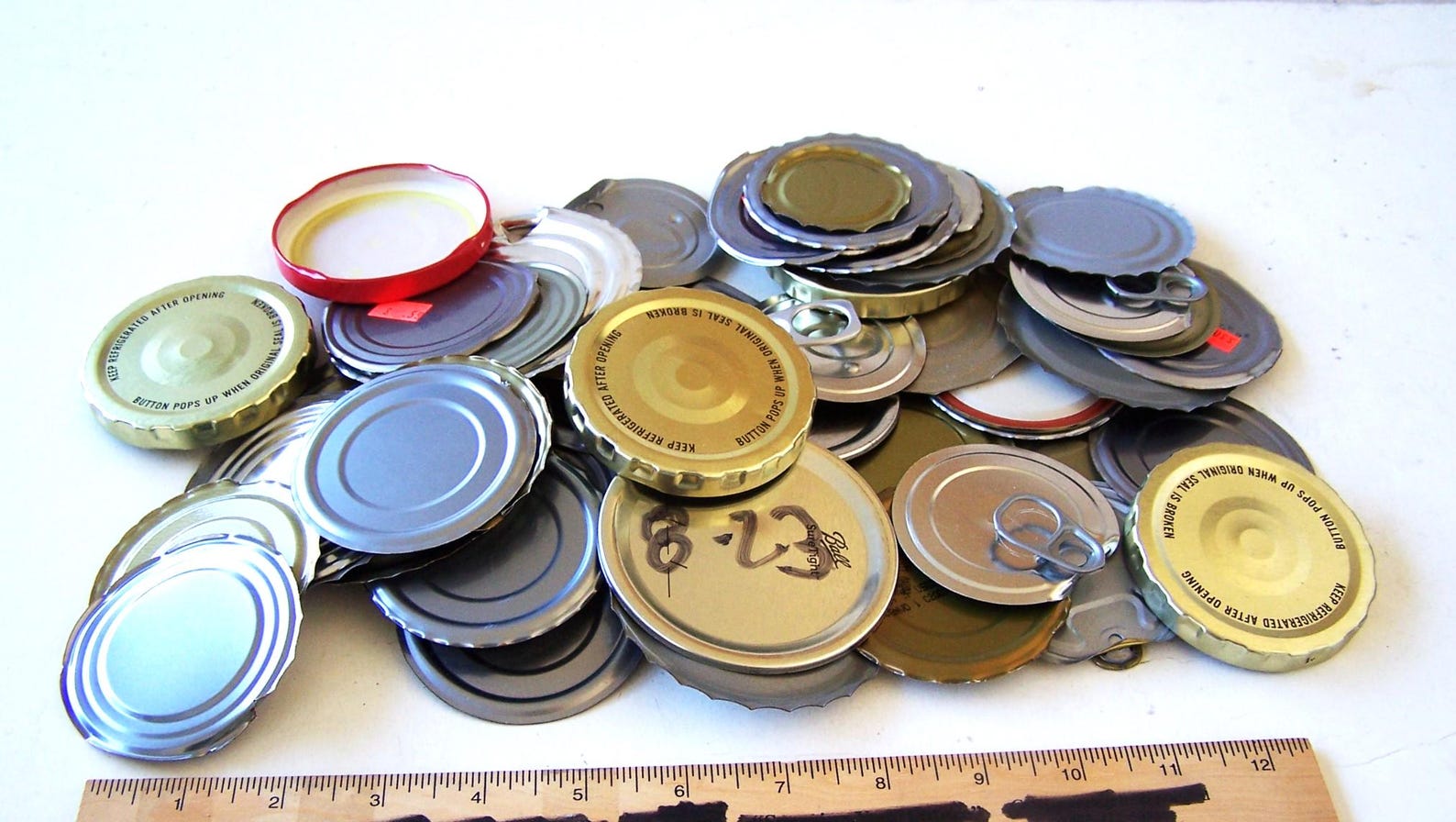 Round Metal Food Can Lids Lot of 50, Metal Art and Craft Supply ...