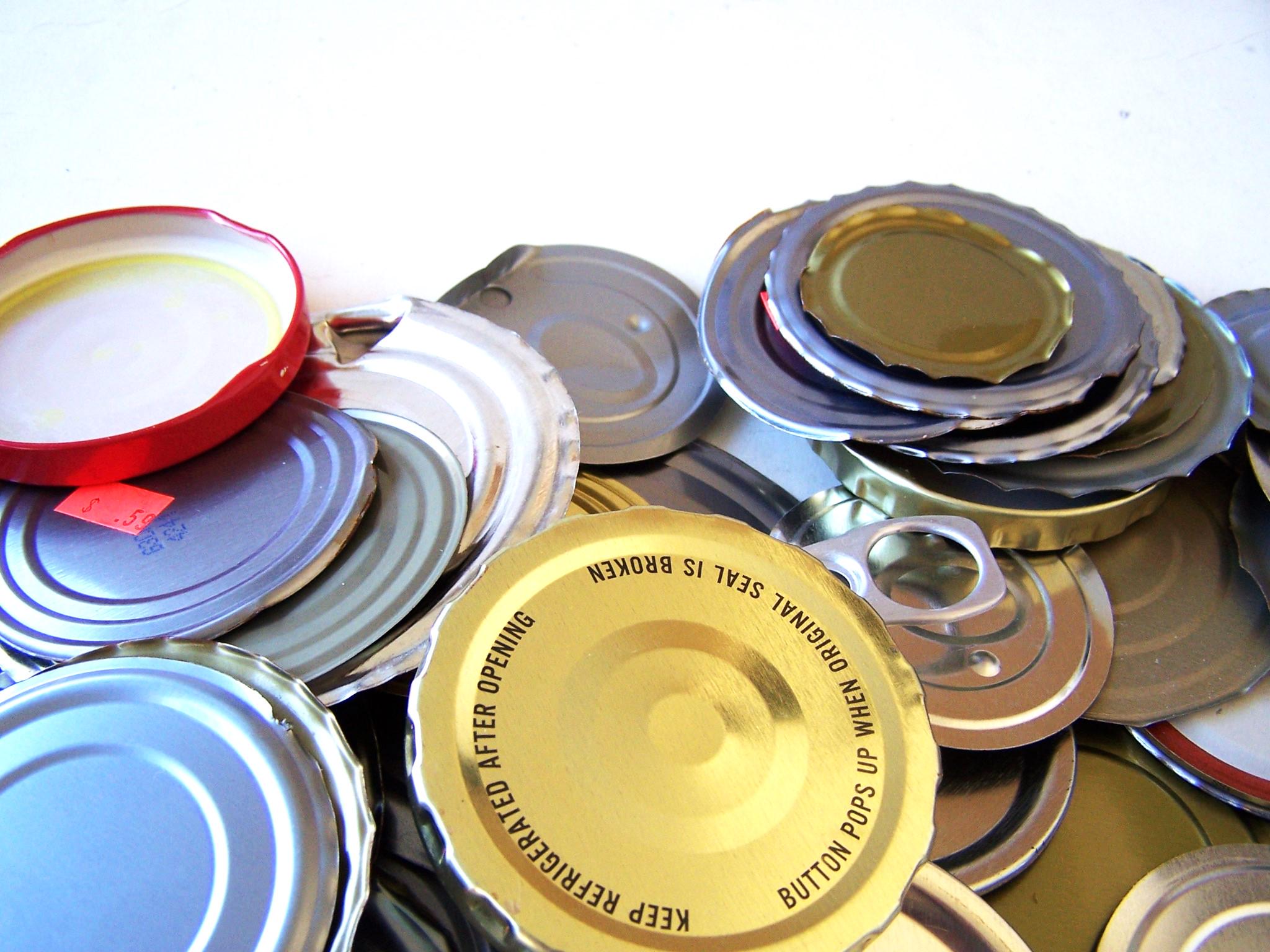 Round Metal Food Can Lids Lot of 50, Metal Art and Craft Supply ...