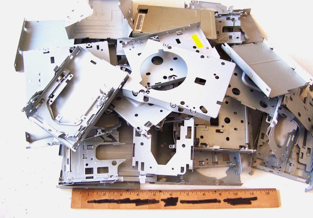 Scrap Steel Pieces 5 Lbs., Recycled Computer Parts, Dismantled Floppy ...