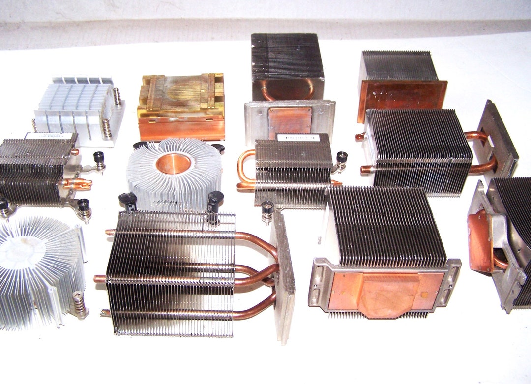 Copper and Steel Computer Heatsinks Lot of 12, CPU Heat Sinks, Computer ...