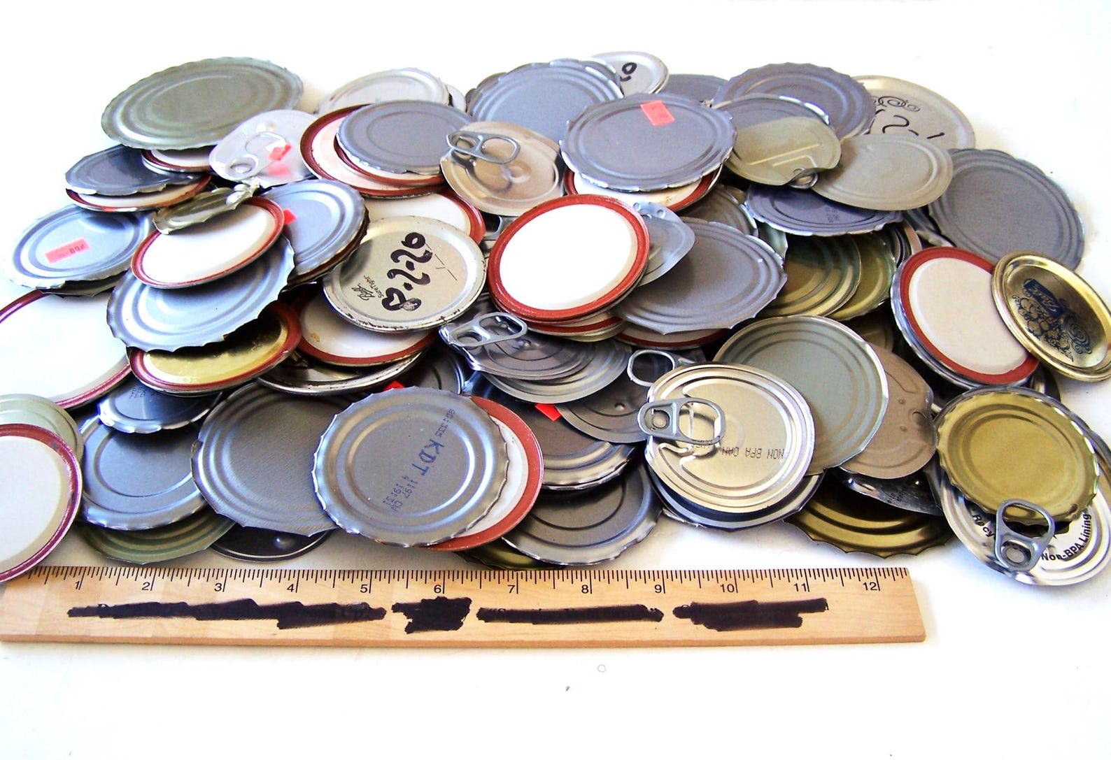 Round Metal Food Can Lids Lot of 150, Metal Art and Craft Supply ...