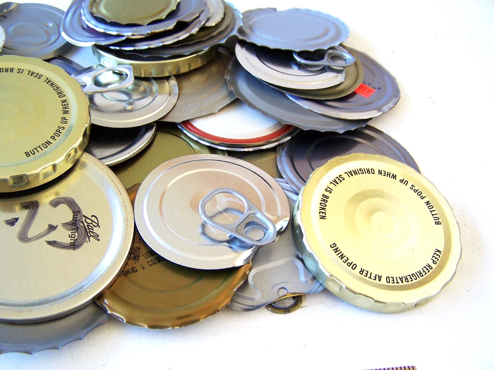 Round Metal Food Can Lids Lot of 50, Metal Art and Craft Supply ...