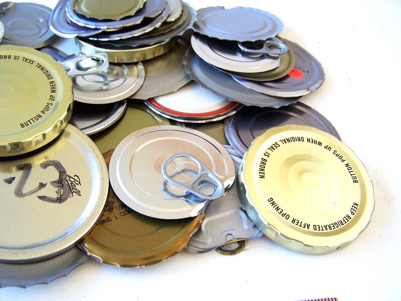Round Metal Food Can Lids Lot of 50, Metal Art and Craft Supply ...