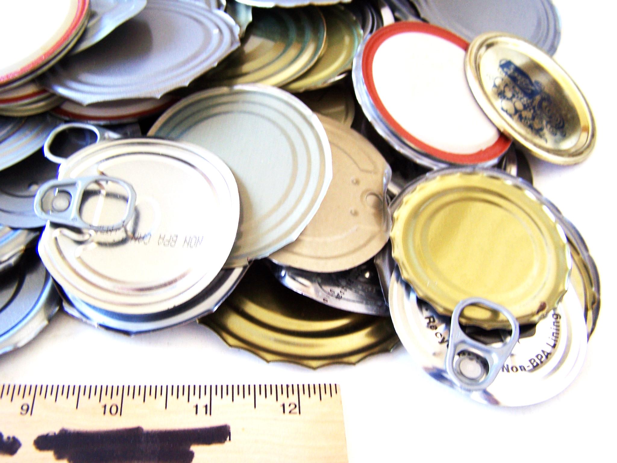 Round Metal Food Can Lids Lot of 150, Metal Art and Craft Supply ...