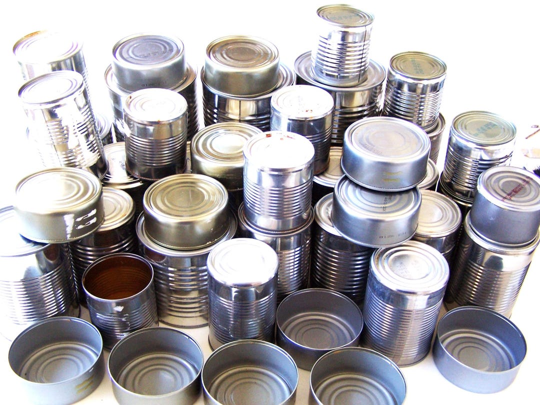 Steel or Tin Cans Set of 42, Empty Soup or Vegetable Cans, Empty Candle ...