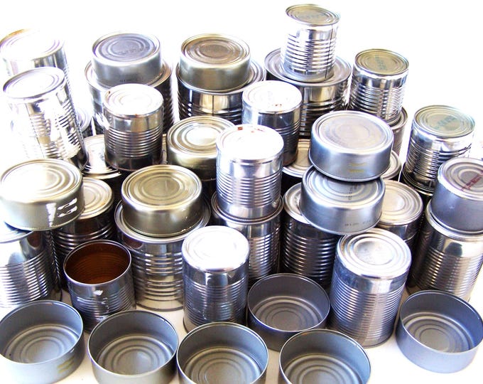 Steel or Tin Cans Set of 42, Empty Soup or Vegetable Cans, Empty Candle ...