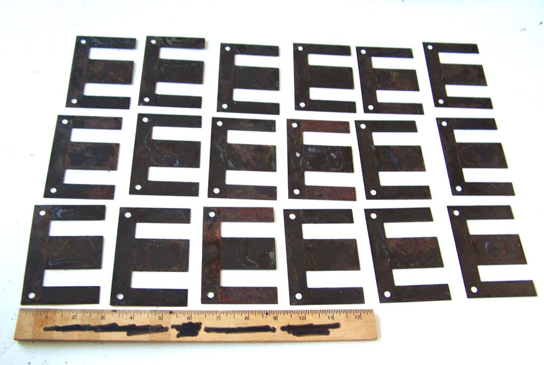 Scrap Steel Pieces Shaped Like an E, Lot of 18, Craft Supply ...