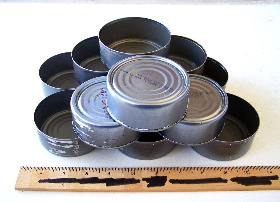 Steel or Tin Cans Set of 12, Empty Cat Food or Tuna Cans, Empty Candle ...