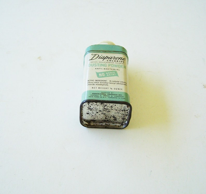 Vintage Diaparene Chloride Dusting Powder Can, Baby Powder, Diaper ...
