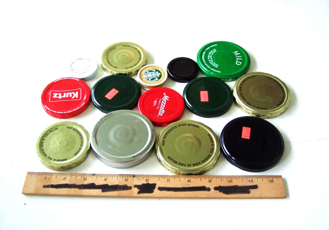 Round Metal Food Can Lids Lot of 14, Metal Art and Craft Supply ...