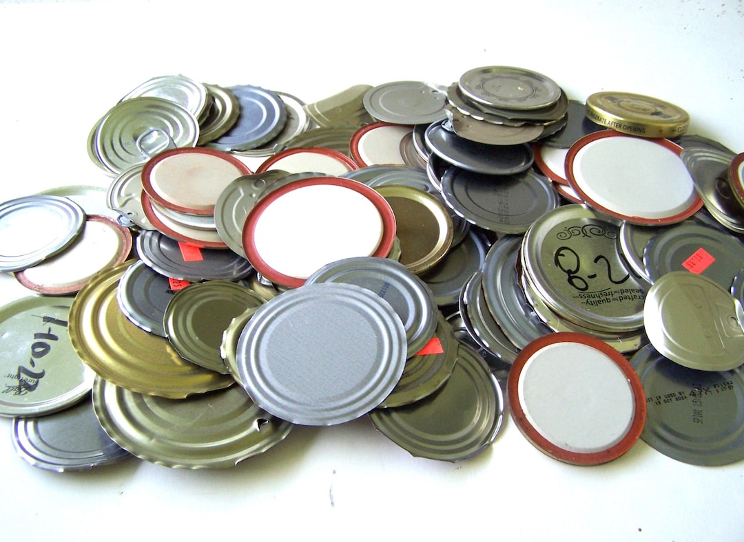 Round Metal Food Can Lids Lot of 100, Metal Art and Craft Supply ...