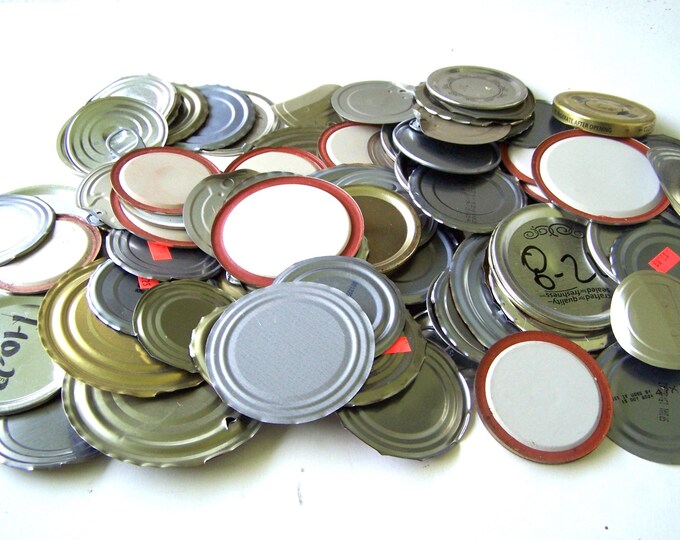 Round Metal Food Can Lids Lot of 100, Metal Art and Craft Supply ...