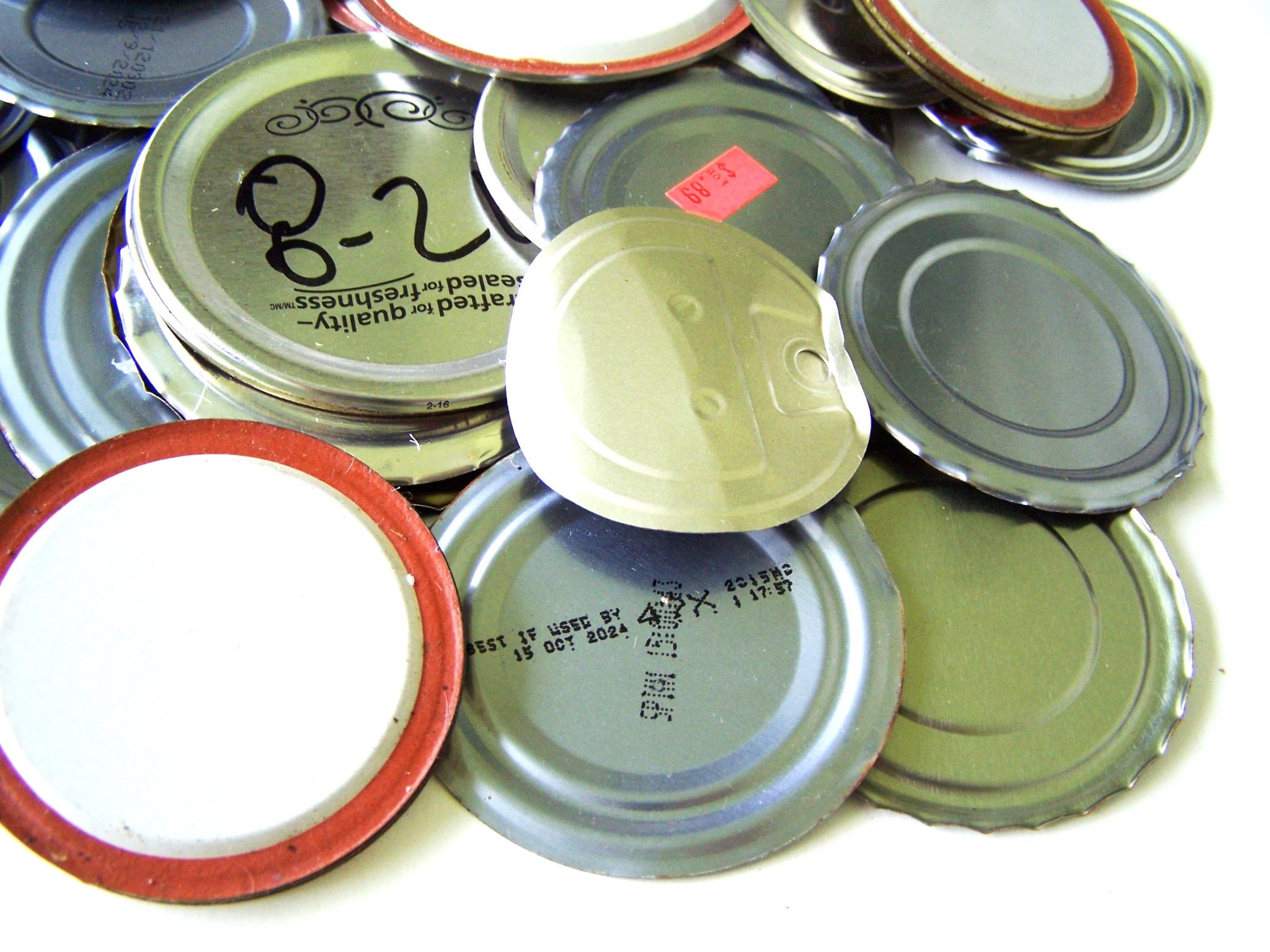 Round Metal Food Can Lids Lot of 100, Metal Art and Craft Supply ...