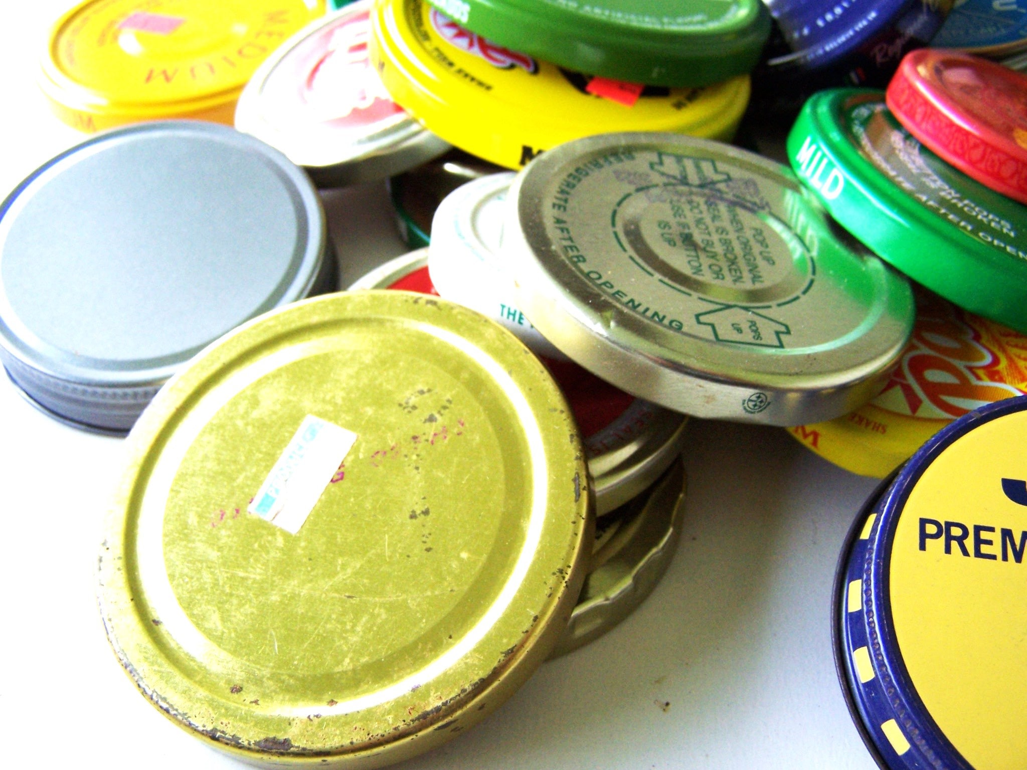 Round Metal Food Jar Lids Lot of 90, Metal Art and Craft Supply ...