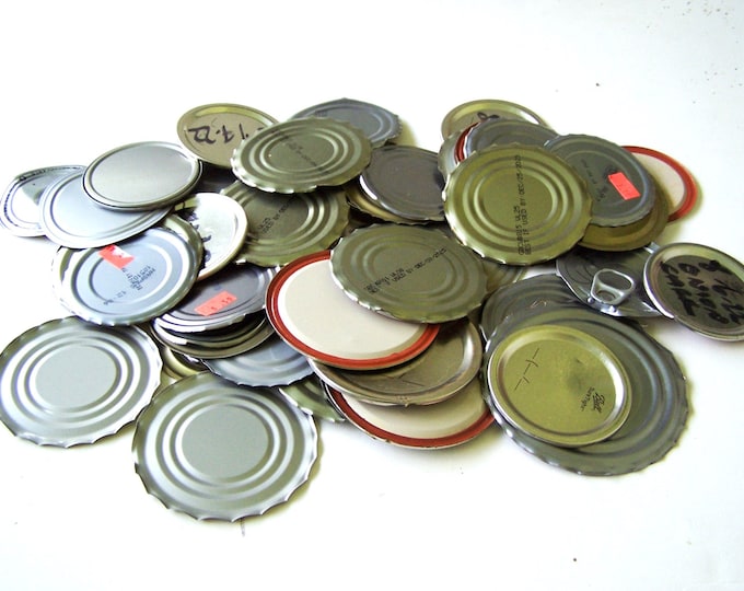 Round Metal Food Can Lids Lot of 50, Metal Art and Craft Supply ...